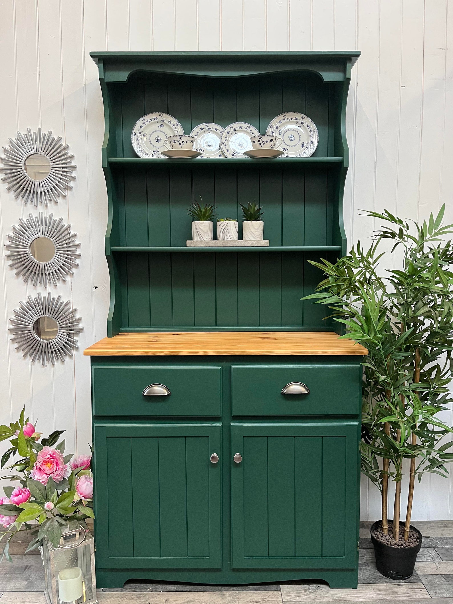 Custom Painted UPCYCLED Small Vintage/pine Kitchen Welsh Dressers With ...
