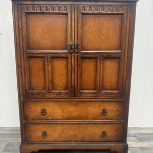 Vintage Tall Boy Linen Press Cupboard With Drawers Ready to Upcycle ...