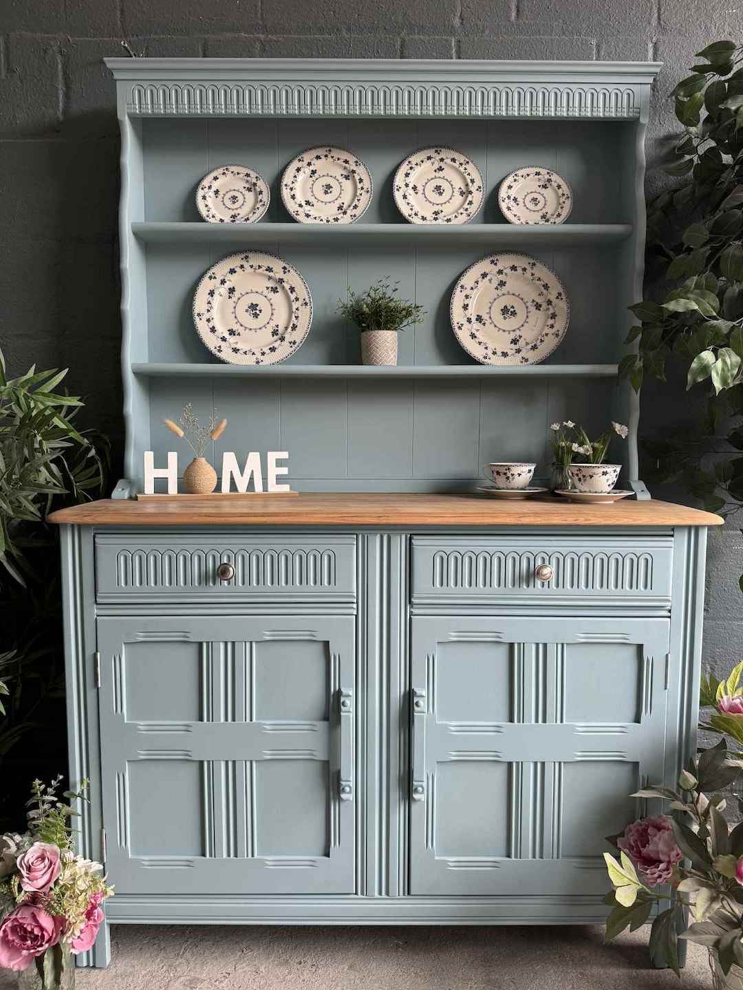 Upcycled Painted Priory Style Welsh Dresser in Fusion CHAMPNESS Light ...
