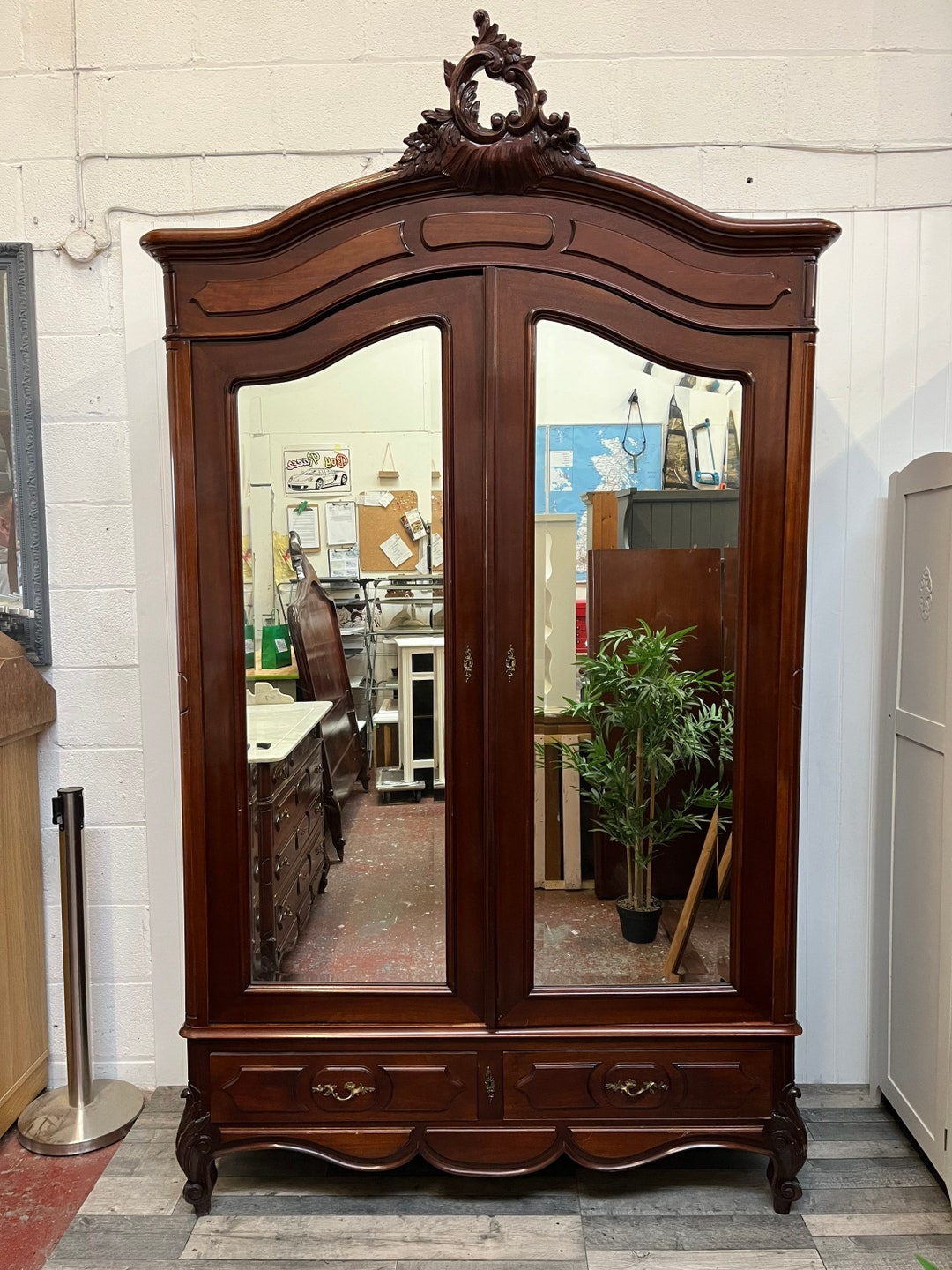 Lovely French Louis XV Double Armoire Wardrobe With Mirror Available to ...
