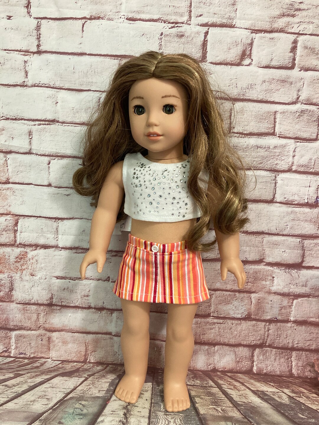 Crop Gem Top and Striped Skirt for 18 Inch Dolls - Etsy