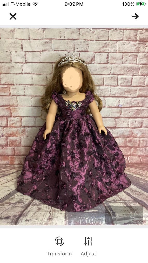 Plum Princess Dress for 18 Inch Dolls Etsy Australia