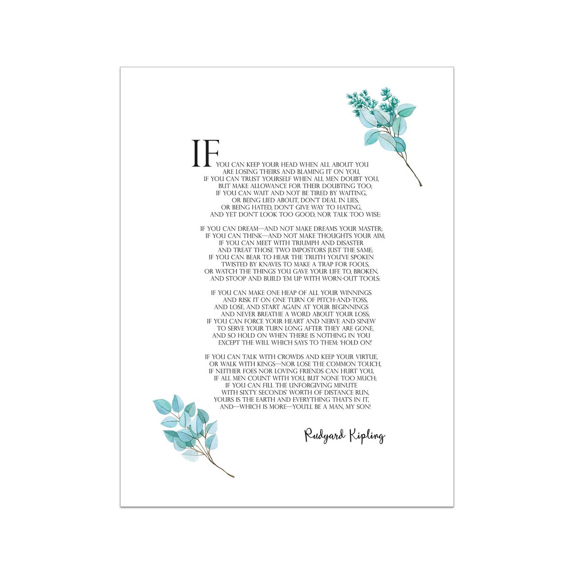 Rudyard Kipling If Digital Download - Etsy UK