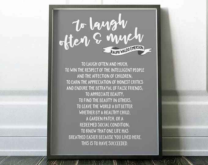 Laugh Often - Ralph Waldo Emerson - Wood Sign - Etsy Canada