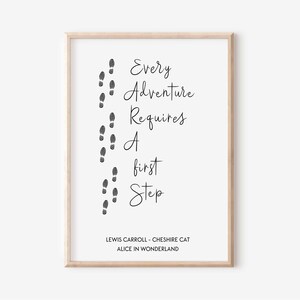 Lewis Carroll - Alice in Wonderland - A First Step - Art Print (framed ...