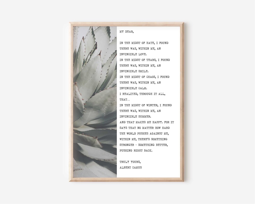 Albert Camus - Invincible Summer - Digital Download - Etsy
