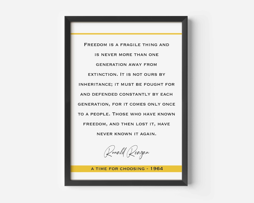 Ronald Reagan - A Time for Choosing - Speech - Art Print (framed or ...
