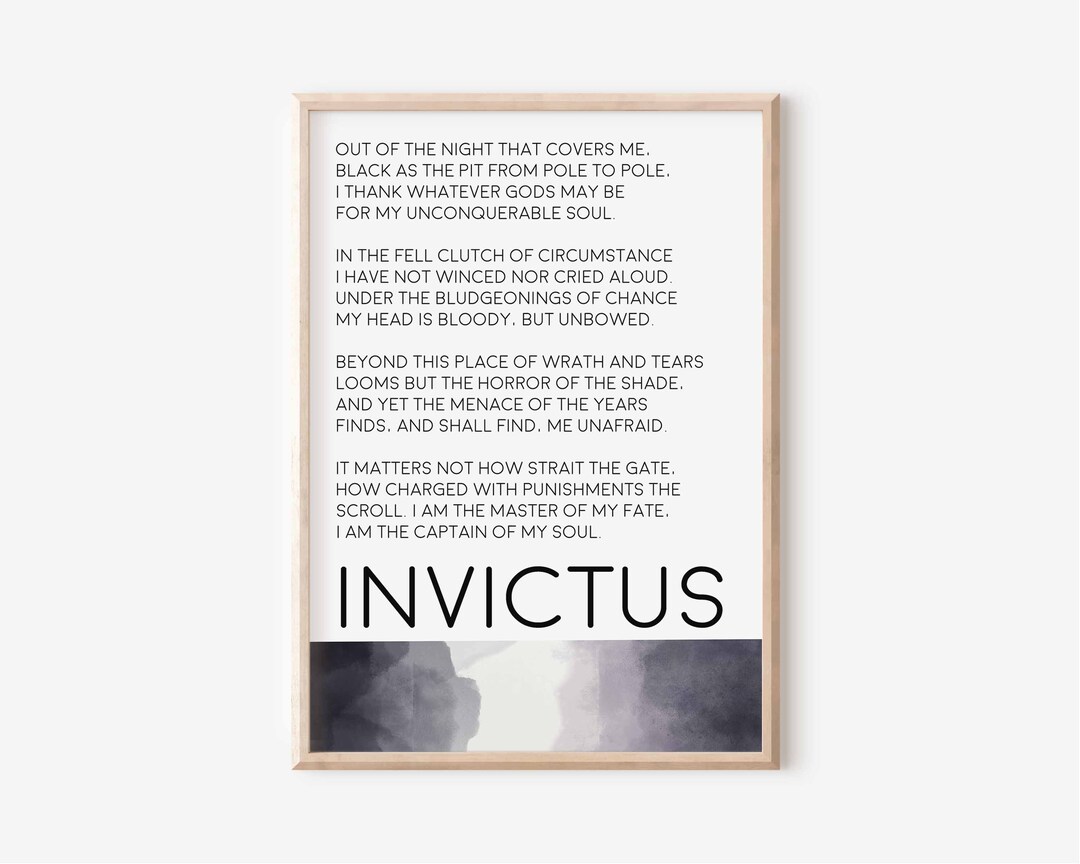 William Ernest Henley Invictus Art Print - Etsy