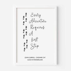 Lewis Carroll - Alice in Wonderland - A First Step - Art Print (framed ...
