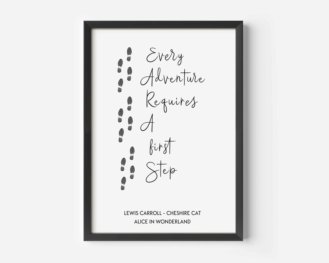 Lewis Carroll - Alice in Wonderland - A First Step - Art Print (framed ...