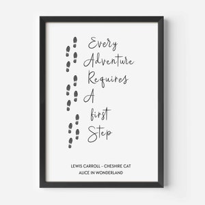 Lewis Carroll - Alice in Wonderland - A First Step - Art Print (framed ...