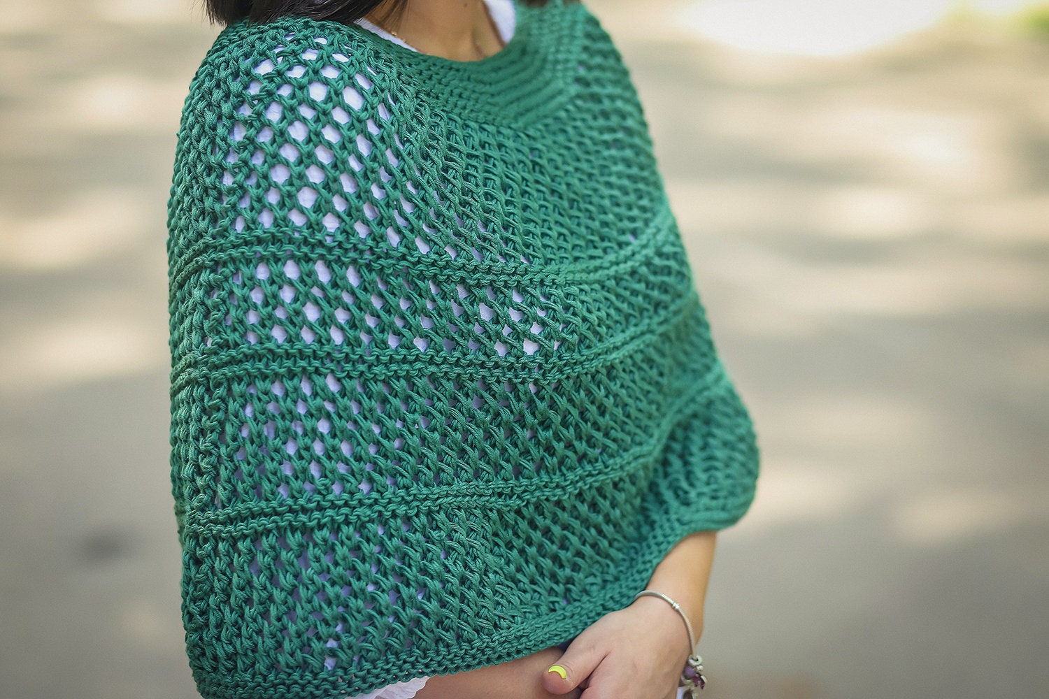 Petite Poncho Shoulder Cape Outlander Shawl Knitted Poncho Cotton Cover ...