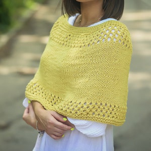 Shoulder Cape, Outlander Shawl, Shoulder Wrap, Knitted Poncho, Cotton ...