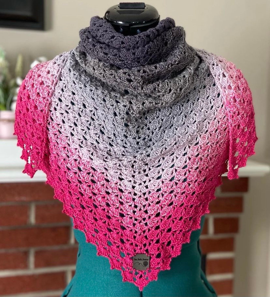 Handmade Crochet Shawl / Wrap Fragrant Shawl Scheepjes Whirl Yarn Knit ...