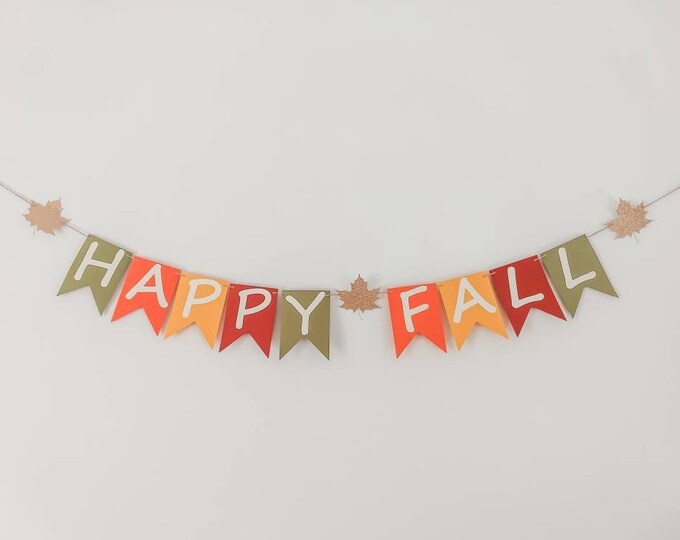 Happy Fall Banner, Fall Fireplace Banner, Fall Decor, Happy Fall Sign ...
