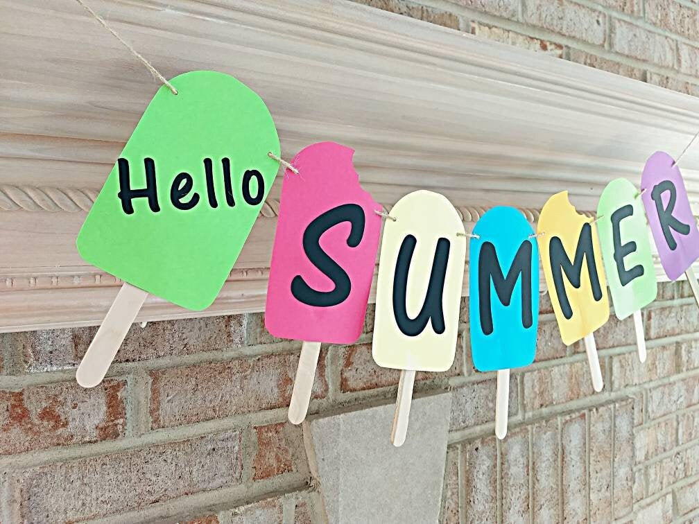 Hello Summer Banner Summer Decor Summer Garland Summer - Etsy