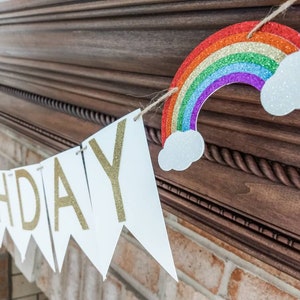Rainbow Happy Birthday Banner, Rainbow Birthday Decorations, Rainbow ...