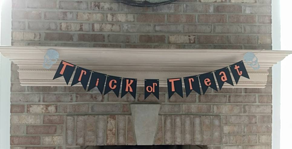 Trick or treat banner halloween banner halloween decor | Etsy