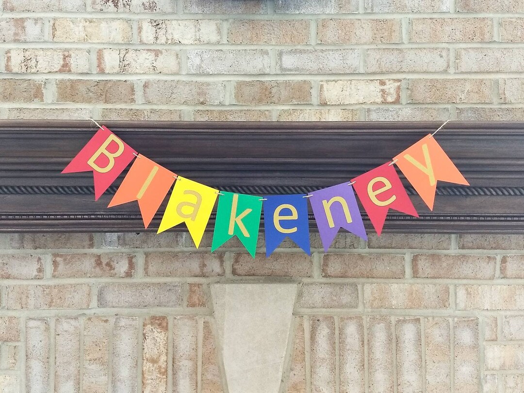 Custom Name Banner, Personalized Banner, Rainbow Name Banner ...