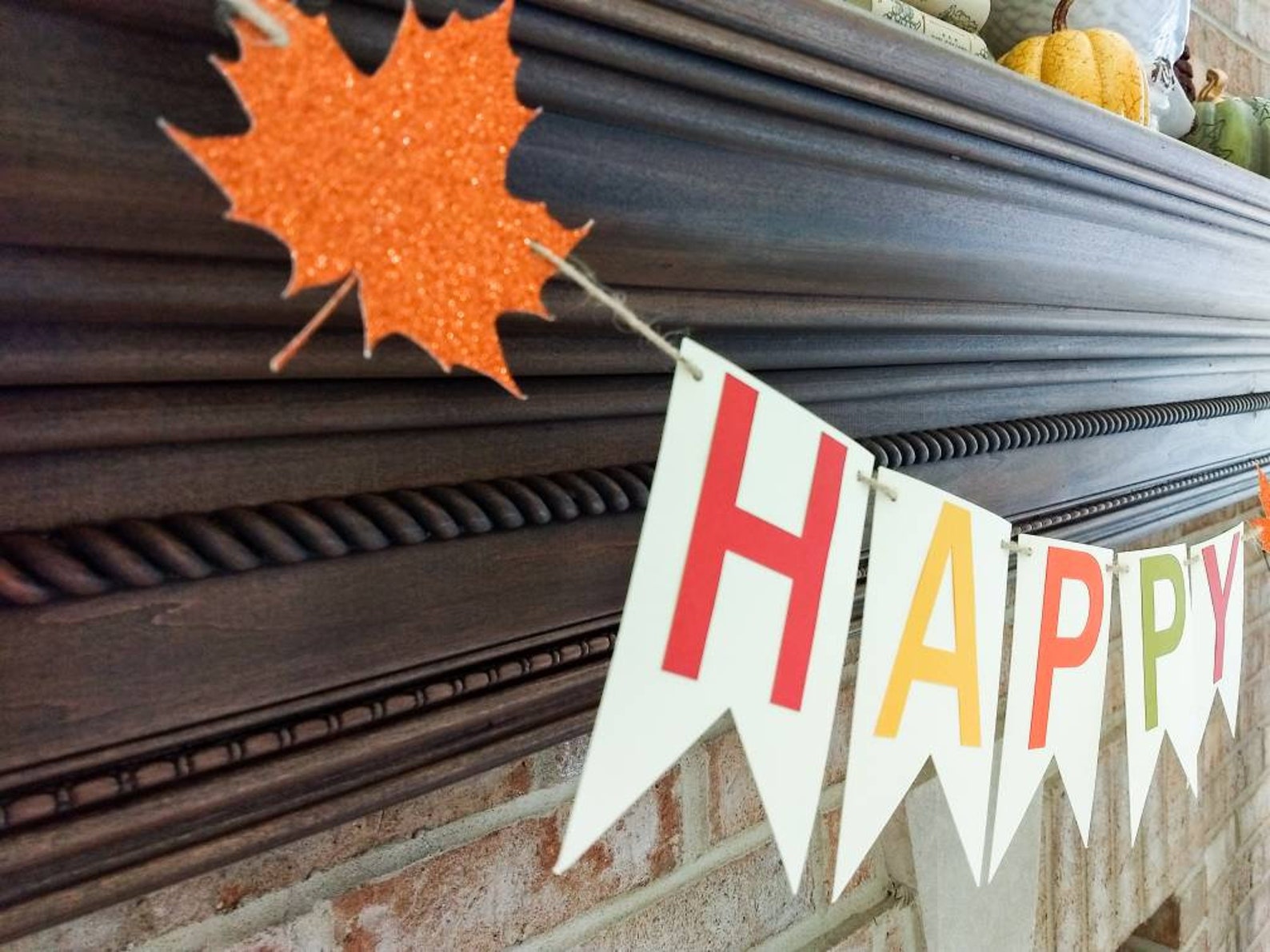 Happy Fall Banner Fall Decor Mantle Garland Fireplace | Etsy