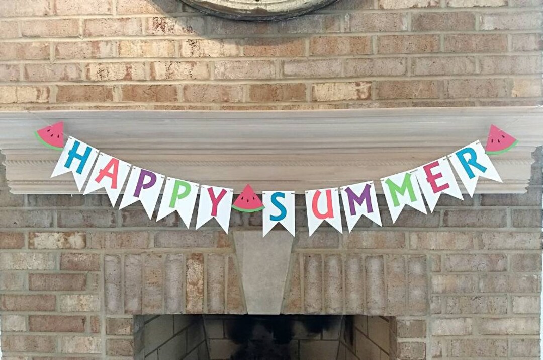 Summer Banner, Summer Sign, Happy Summer, Mantle Banner, Fireplace ...
