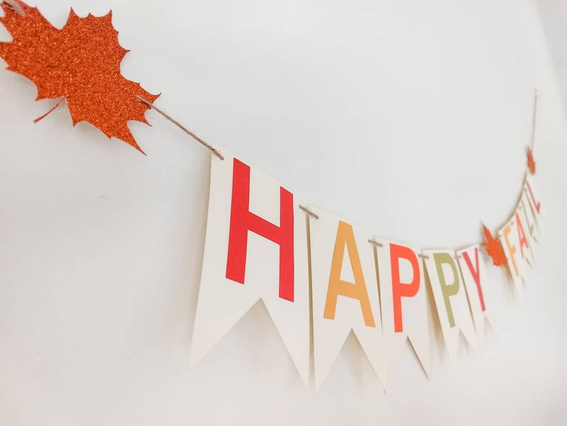 Happy Fall Banner Fall Decor Mantle Garland Fireplace | Etsy