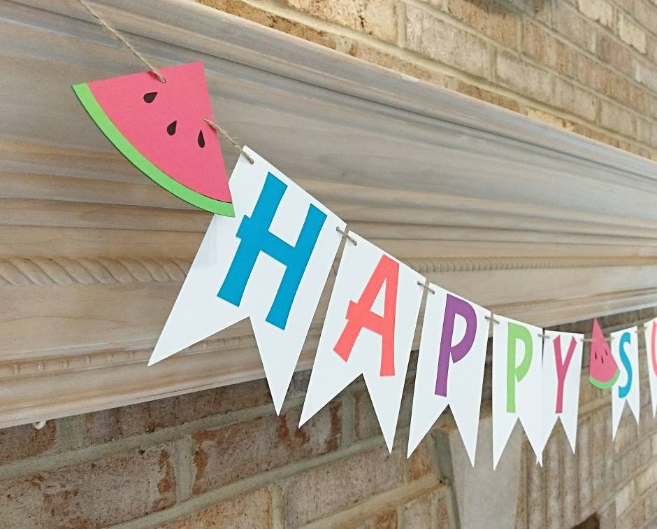 Summer Banner Summer Sign Happy Summer Mantle Banner | Etsy