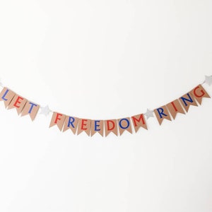 Let Freedom Ring, Patriotic Decor, Patriotic Banner, Memorial Day Decor ...