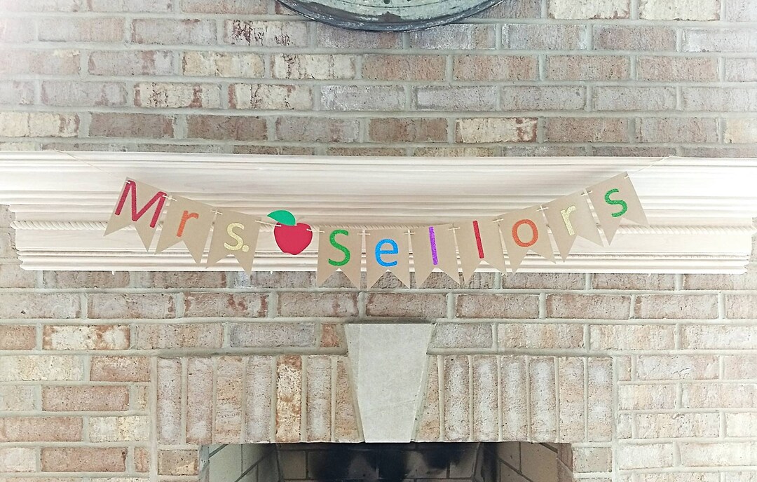 Teacher Name Banner, Custom Banner, Teacher Gift, Classroom Decor ...