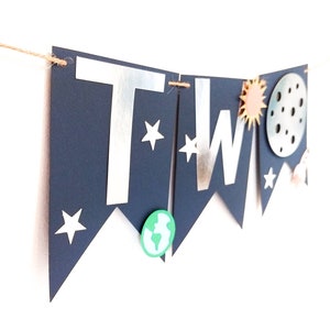 Space Banner, Space Birthday Party Decorations, Two the Moon, High ...