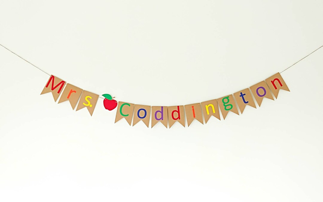 Teacher Name Banner, Custom Banner, Teacher Gift, Classroom Decor ...