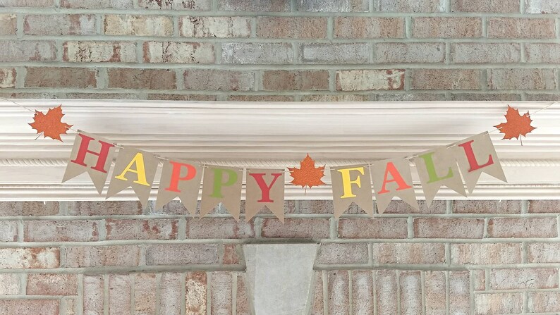 Happy Fall Banner Fall Decor Mantle Garland Fireplace | Etsy