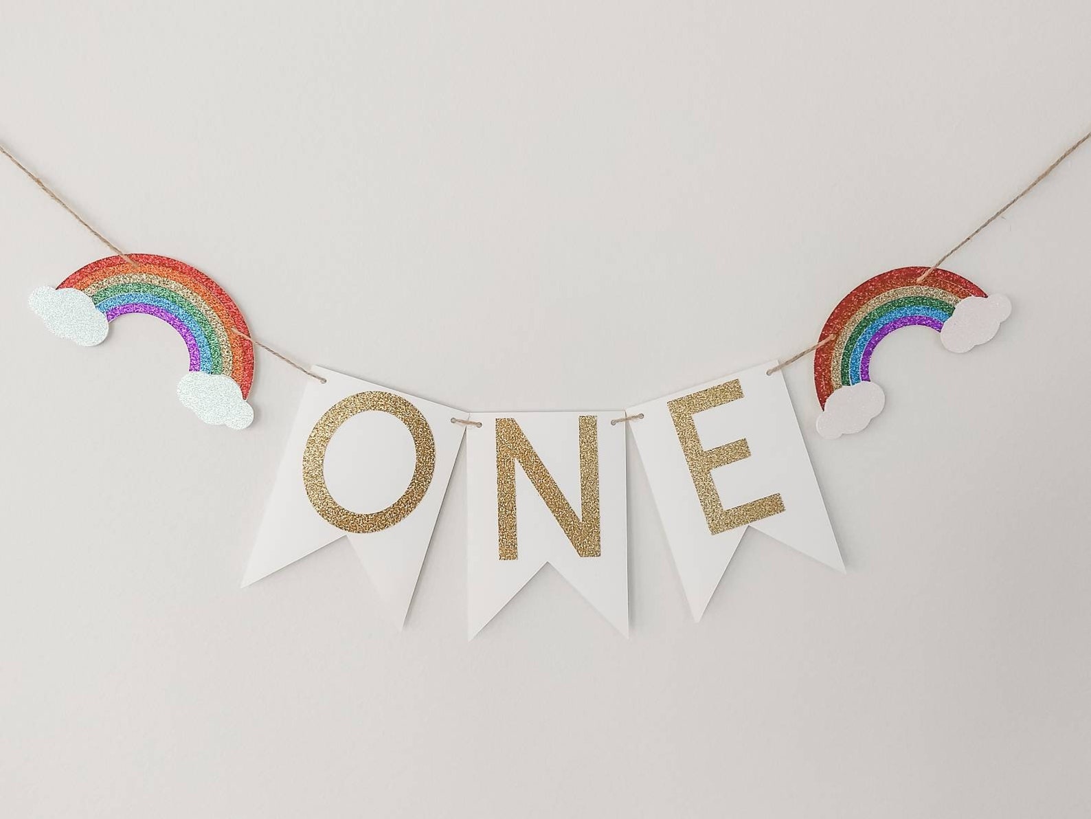 Rainbow Happy Birthday Banner Rainbow Birthday Decorations | Etsy