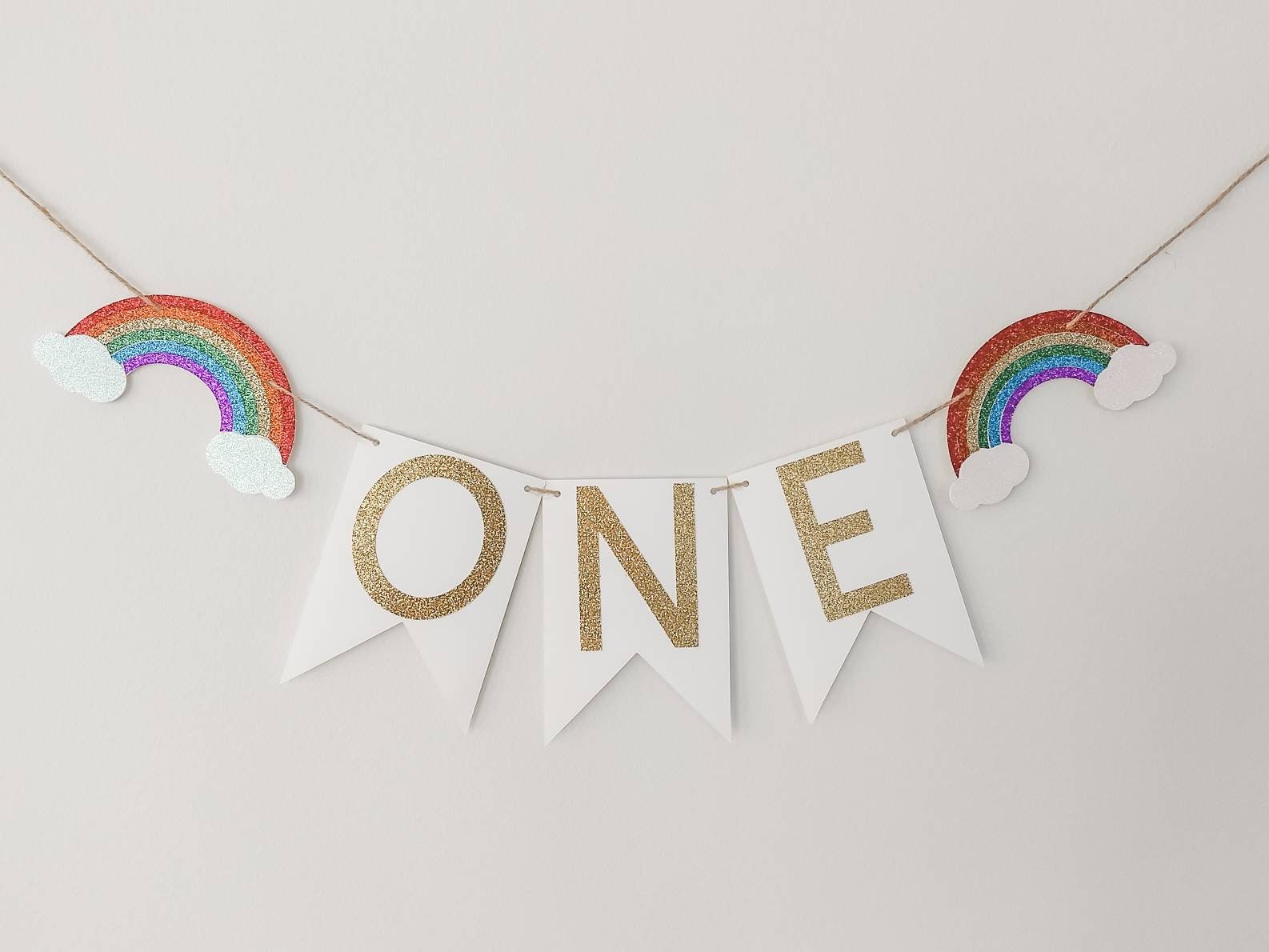 Rainbow Happy Birthday Banner Rainbow Birthday Decorations | Etsy