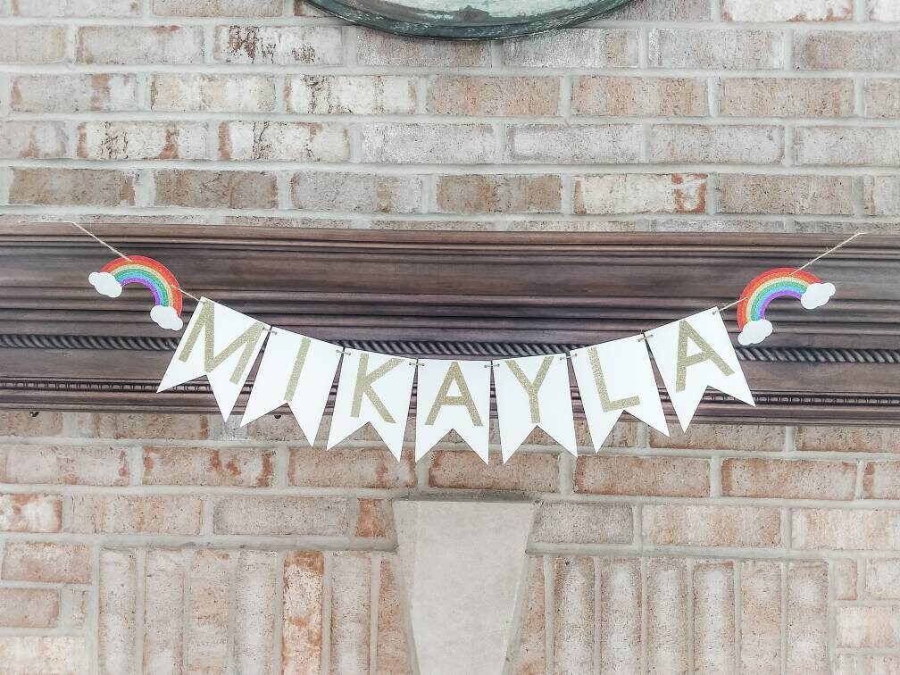 Rainbow Happy Birthday Banner Rainbow Birthday Decorations | Etsy