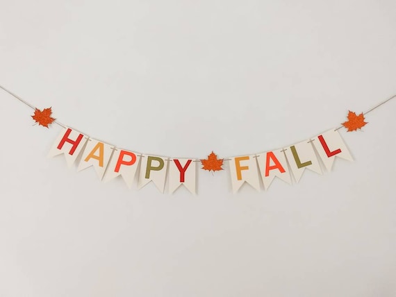 Happy Fall Banner Fall Decor Mantle Garland Fireplace | Etsy