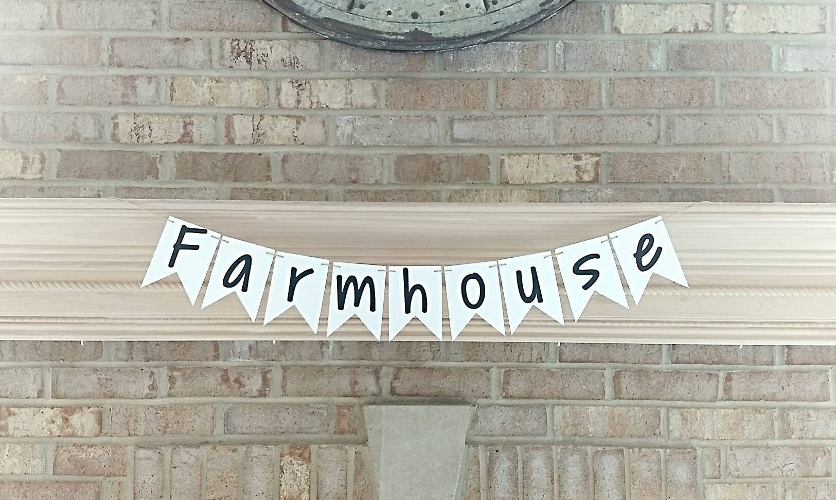 Farmhouse banner rustic banner fixer upper living room | Etsy
