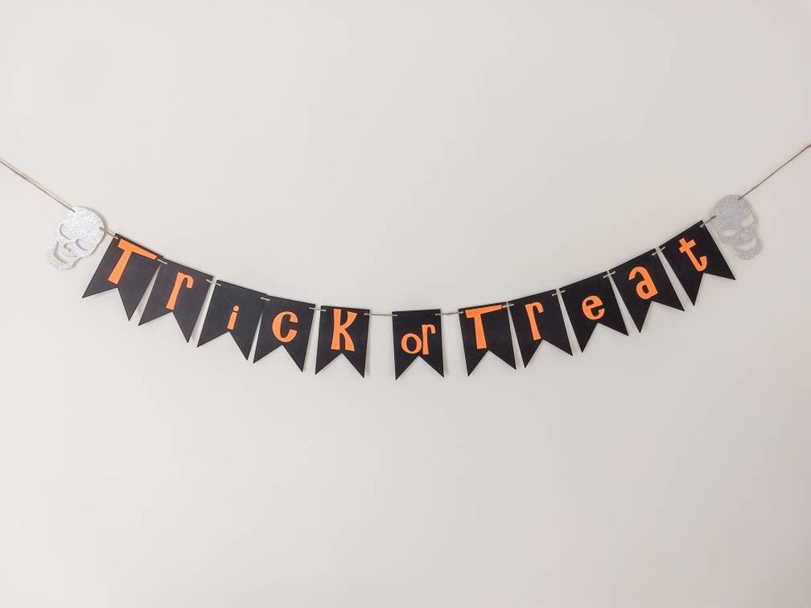 Trick or Treat Banner Halloween Banner Halloween Decor | Etsy