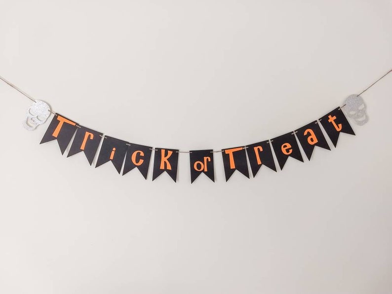 Trick or Treat Banner Halloween Banner Halloween Decor | Etsy