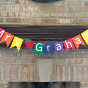 Teacher Name Banner, Teacher Desk Decor, Teacher Gift, Classroom Decor ...