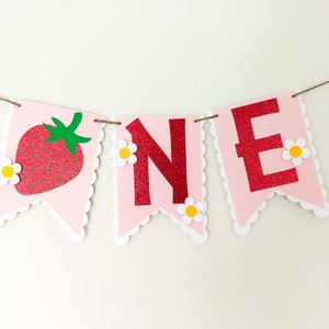 Strawberry High Chair Banner, One Banner, Berry First, Strawberry ...