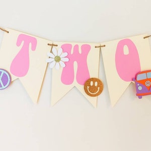 Groovy Birthday Decorations, Groovy Banner, Girls Name Banner, Two ...