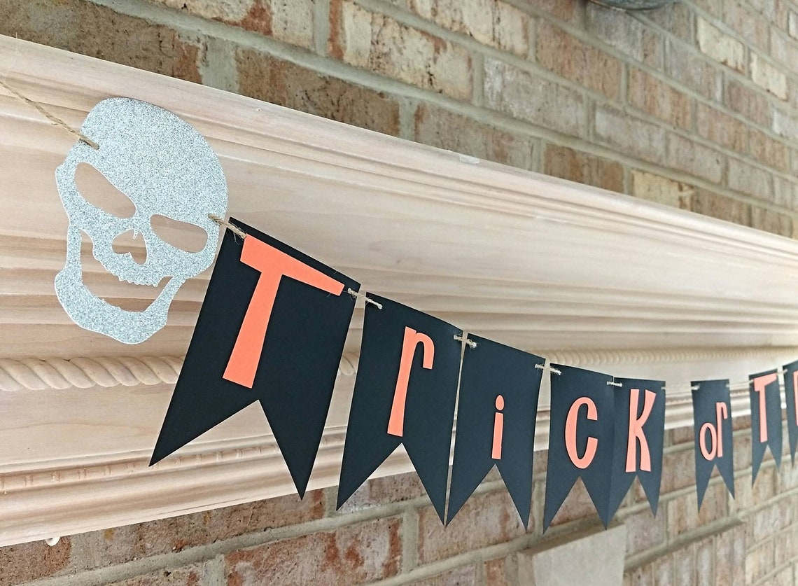 Trick or Treat Banner Halloween Banner Halloween Decor | Etsy