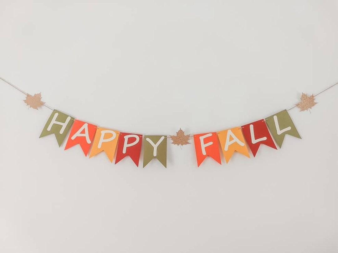 Happy Fall Banner, Fall Fireplace Banner, Fall Decor, Happy Fall Sign ...
