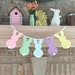 Bunny Banner, Spring Banner, Easter Garland, Fireplace Decor, Mantle ...