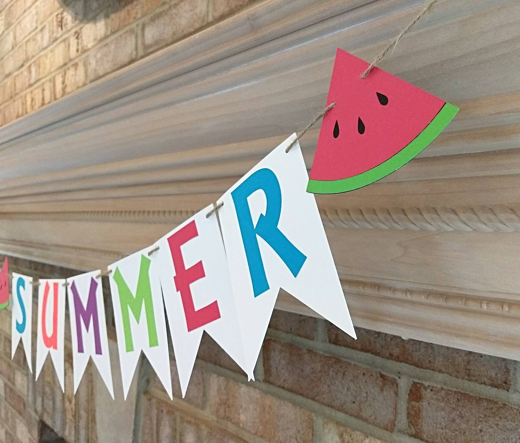 Summer Banner Summer Sign Happy Summer Mantle Banner | Etsy
