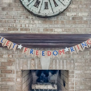 Let Freedom Ring, Patriotic Decor, Patriotic Banner, Memorial Day Decor ...