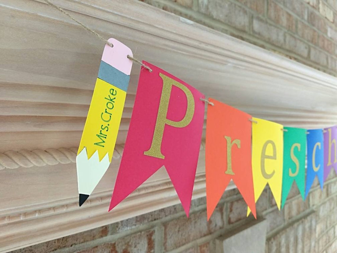 Custom Teacher Grade Banner Classroom Banner Rainbow Teacher - Etsy