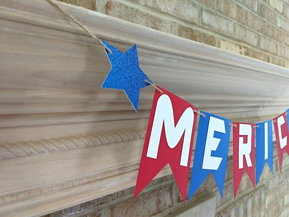 Patriotic Banner Merica Banner America Sign Summer Banner - Etsy