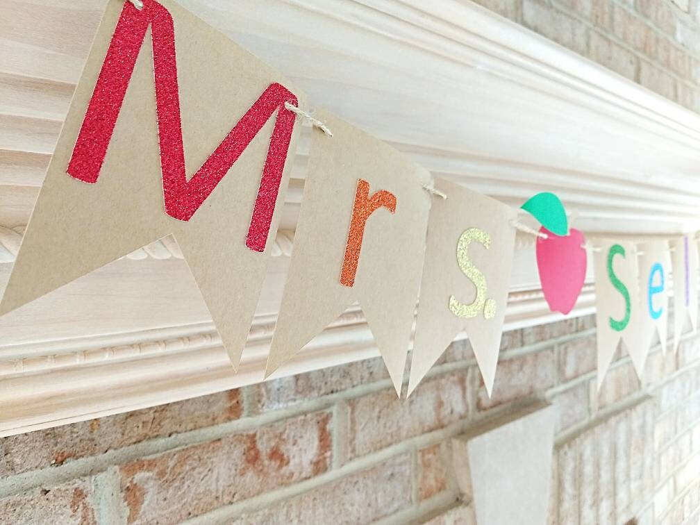 Teacher Name Banner Custom Banner Teacher Gift Classroom - Etsy